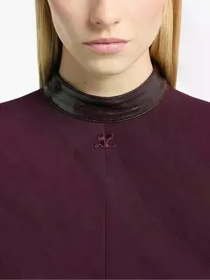 COURREGES Heritage Vinyl-collar Logo-patch Blouse