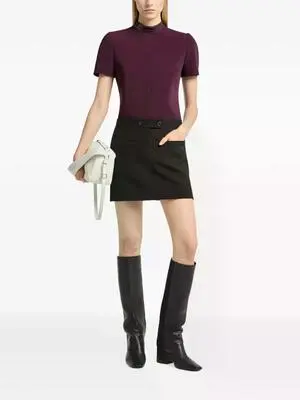 COURREGES Heritage Vinyl-collar Logo-patch Blouse - Red