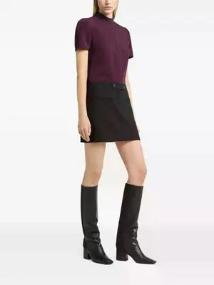 COURREGES Heritage Vinyl-collar Logo-patch Blouse