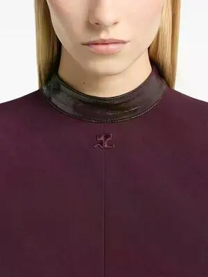 COURREGES Heritage Vinyl-collar Logo-patch Blouse