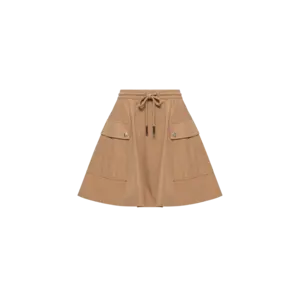 Moncler Cotton Blend A-line Mini Skirt - Beige