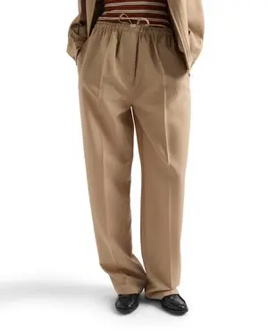 Prada Light Mohair Straight-leg Drawstring Trousers
