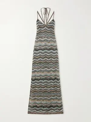 Missoni Striped Metallic Crochet-knit Maxi Dress - Multi
