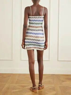 Missoni Striped Metallic Crochet-knit Mini Dress - Multi