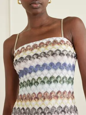 Missoni Striped Metallic Crochet-knit Mini Dress - Multi
