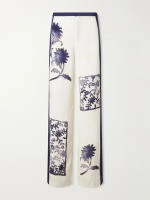 SIR. Phillipa Georgette Straight-leg Pants In Eira Midnight Print - Multi