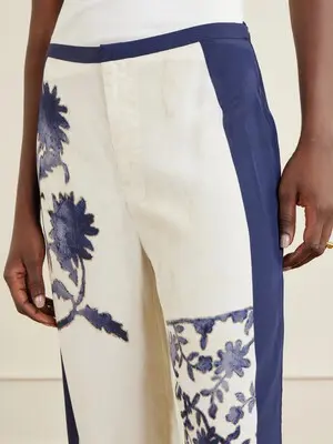 SIR. Phillipa Georgette Straight-leg Pants In Eira Midnight Print - Multi