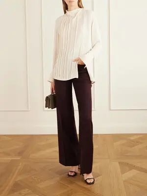 Victoria Beckham Pleated Georgette Blouse