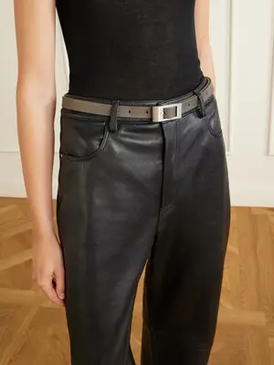 Rick Owens Leather Belt With Silver-tone Buckle