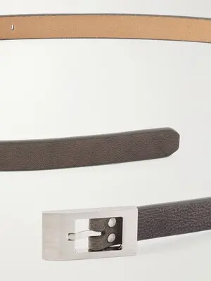 Rick Owens Leather Belt With Silver-tone Buckle
