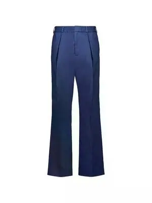 Balmain Pleated Elasticated-waist Trousers - Blue