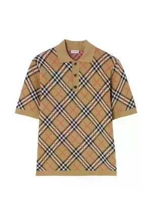 Burberry Check Cotton-blend Polo Shirt - Neutrals