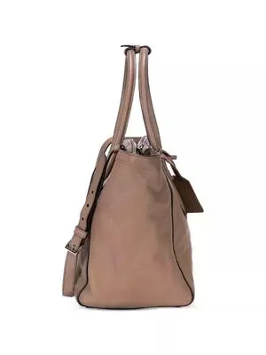 Prada Logo Plaque Tote Bag