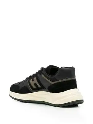 Hogan Paneled Lace-up Sneakers - Black