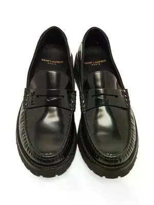 Saint Laurent Le Penny Leather Loafers