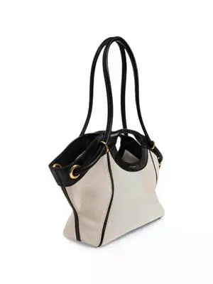 Balmain Calf Leather-trimmed Canvas Tote Bag