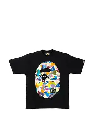A BATHING APE Multi Camo Ape Head T-shirt Black