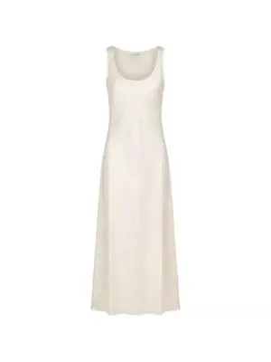 RÓHE Satin Maxi Dress With Scoop Neck - Neutrals