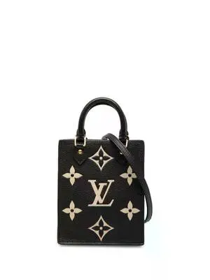LOUIS VUITTON Bicolor Monogram Empreinte Petit Sac Plat Satchel - Black