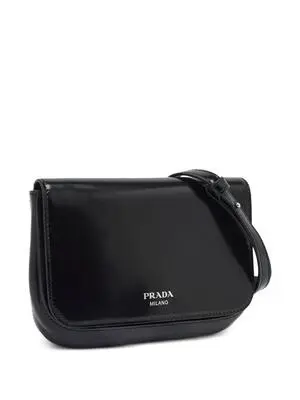 Prada Brushed Leather Flap Crossbody Bag