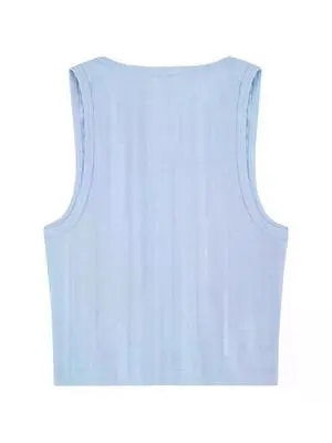 Juicy Couture Ribbed Knit Cropped Top - Blue