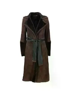 Gucci Belted Shearling Coat