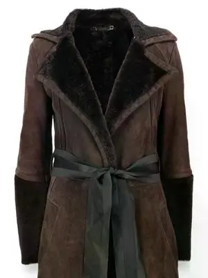 Gucci Belted Shearling Coat