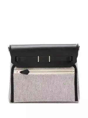 Hermès Military Toile And Vache Hunter Herbag Zip 20 Crossbody Bag - Grey
