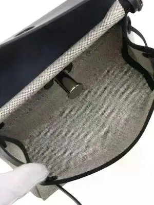 Hermès Military Toile And Vache Hunter Herbag Zip 20 Crossbody Bag - Grey
