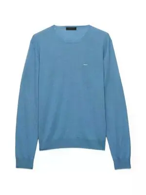 Prada Superfine Wool Crew Neck Sweater - Blue
