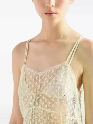 Prada Embroidered Lace Slip Dress