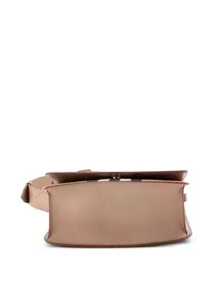 Burberry Mackford Leather And House Check Canvas Small Shoulder Bag - Neutrals