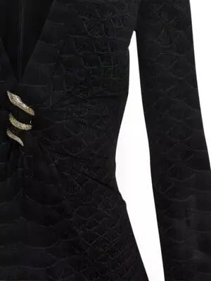 Roberto Cavalli Embellished Snakeskin Effect Dress
