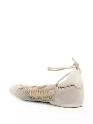 Patrizia Pepe Dancing Skin Raffia Ballet Flats