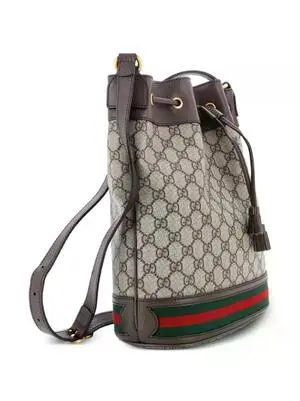 Gucci Ophidia Gg Coated Canvas Medium Bucket Bag - Brown