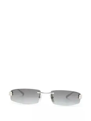 Balenciaga Gossip Rectangle Sunglasses - Silver