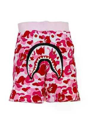 A BATHING APE Camouflage Shark Shorts - Pink