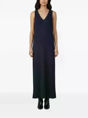 Brunello Cucinelli Cotton Rib Knit Sleeveless Maxi Dress - Blue