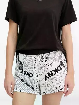 Dkny Logo-print Newspaper-pattern Pajamas