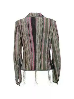 MARITHÉ + FRANÇOIS GIRBAUD VINTAGE Marithé + François Girbaud Striped Fringe Detail Blazer