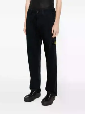 Stone Island Logo Patch Straight-leg Trousers