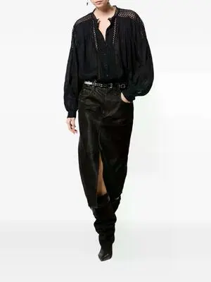 MARANT ETOILE Parina Guipure-lace Panelled Blouse - Black