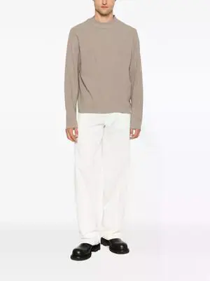LEON EMANUEL BLANCK Asymmetric Seam Loose-fit Trousers - White