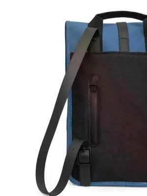 Rains Backpack With Carabiner Fastening Flap Top - Blue