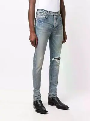 Amiri Distressed Skinny Jeans - Blue