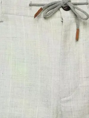 Eleventy Light Grey Slub Textured Drawstring Shorts