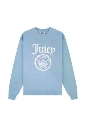 Juicy Couture Sporty And Rich" Logo Print Crew Neck Sweatshirt - Blue
