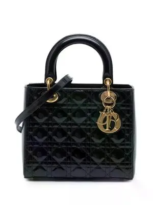 Dior Patent Cannage Lady Satchel - Black