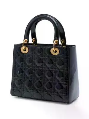 Dior Patent Cannage Lady Satchel - Black