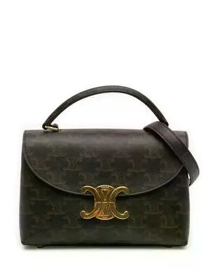 Celine Triomphe Coated Canvas Nino Bag Satchel - Brown